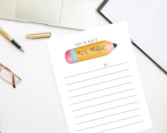 Editable Teacher Notepad Template, Teacher Stationery, Gift for Teacher ...