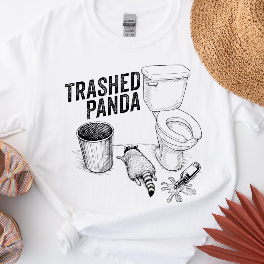 Trashed Panda Shirt – Funny Drunk Raccoon Tee – Humor Party Animal Gift ...
