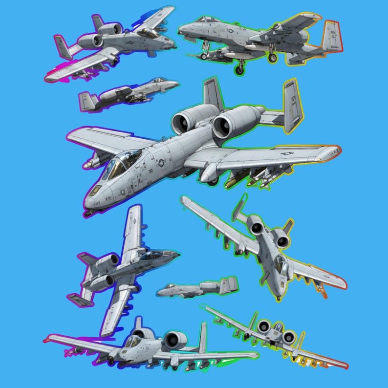 Colorful A10 Warthog Jet SVG PNG – Military Aircraft Full Spectrum ...