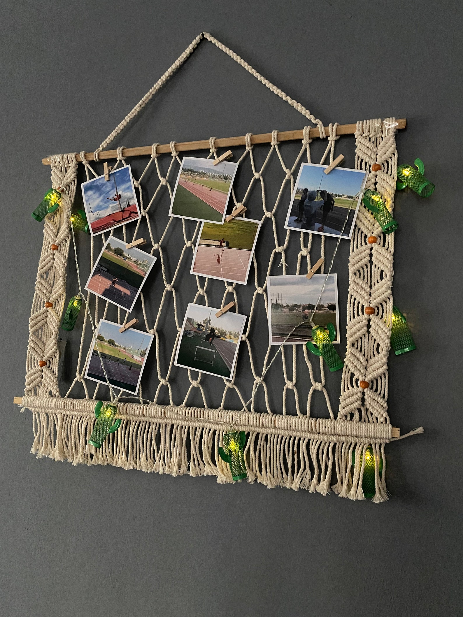 Macrame Photo Hanger, Boho Twine Photo Display, Collage Dorm Wall Decor ...