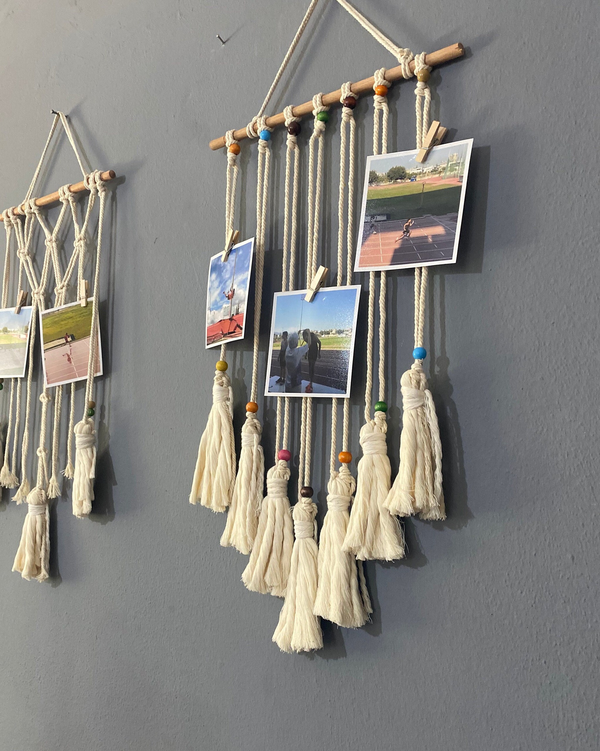 Macrame Photo Hanger, Boho Twine Photo Display, Collage Dorm Wall Decor ...