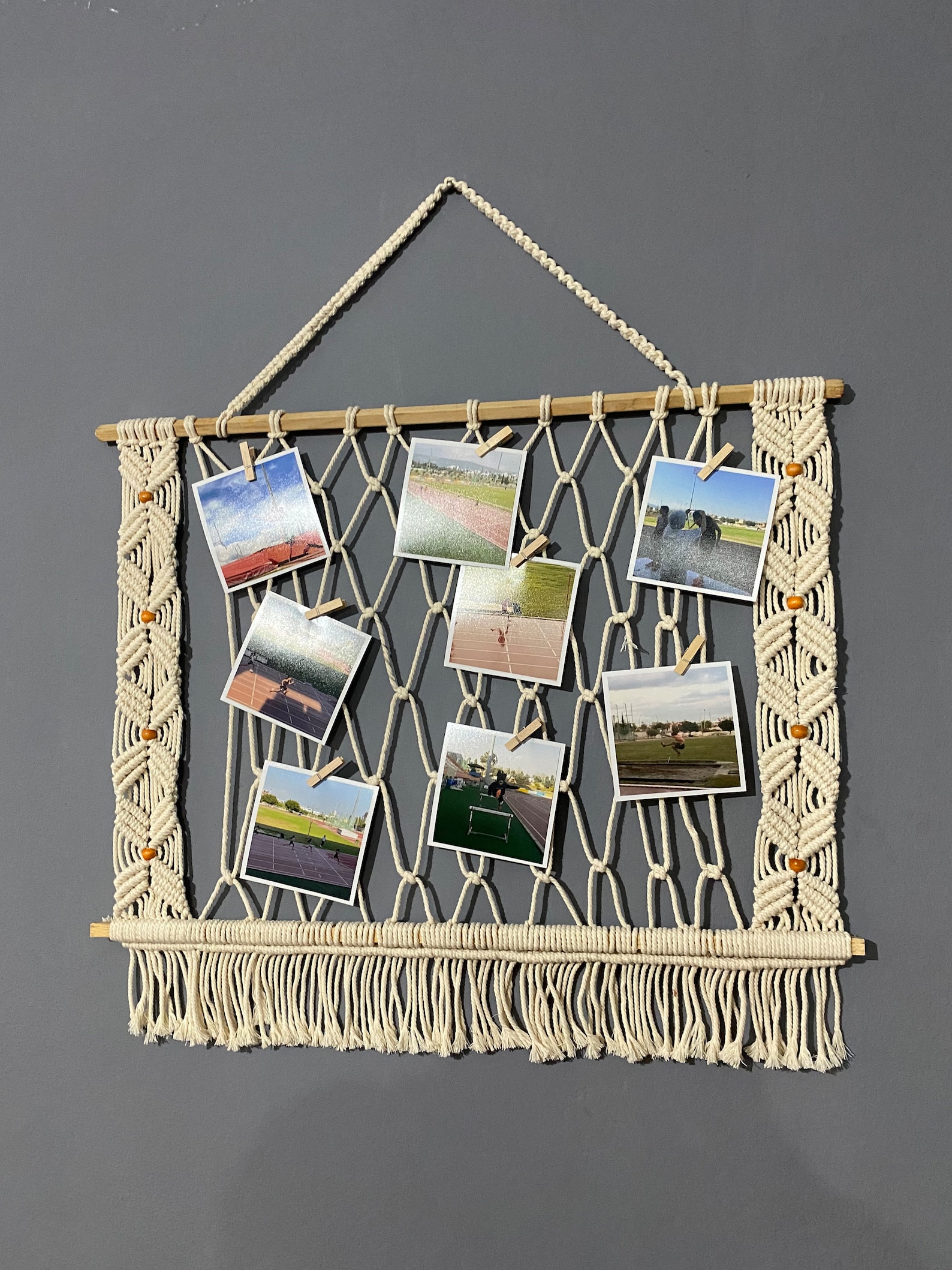 Macrame Photo Hanger, Boho Twine Photo Display, Collage Dorm Wall Decor ...