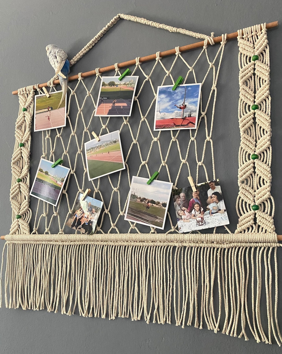 Macrame Photo Hanger, Boho Twine Photo Display, Collage Dorm Wall Decor ...