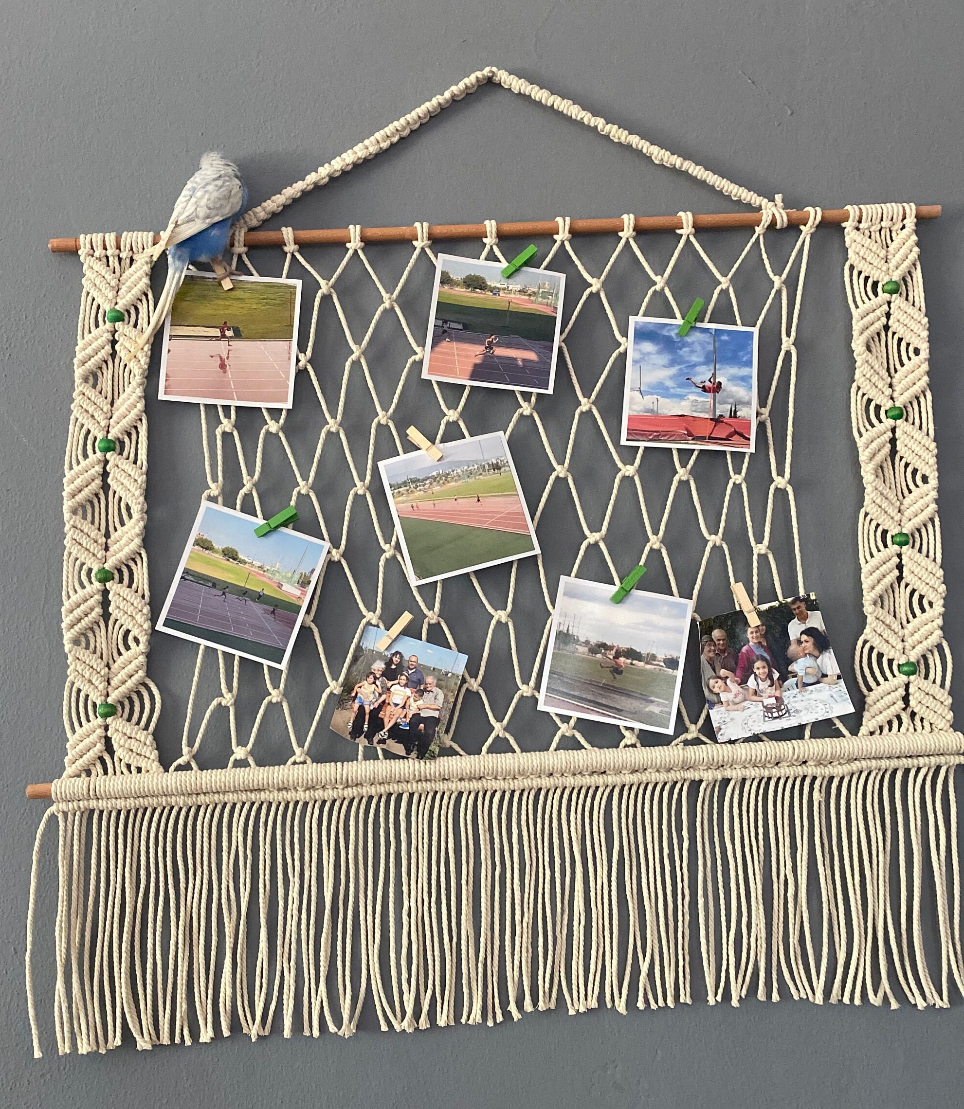 Macrame Photo Hanger, Boho Twine Photo Display, Collage Dorm Wall Decor ...