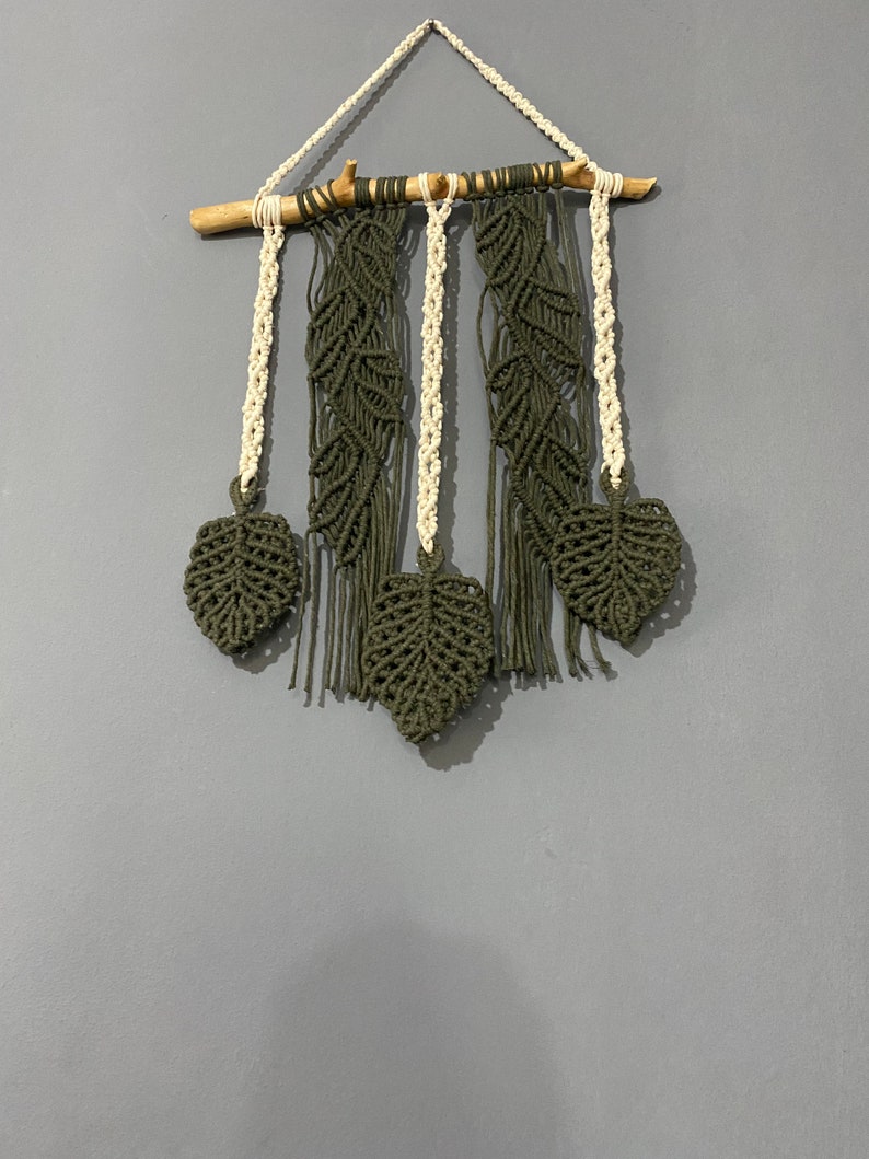 Macrame Leaf Wall Hanging Macrame Wall Hanging Green Wall - Etsy