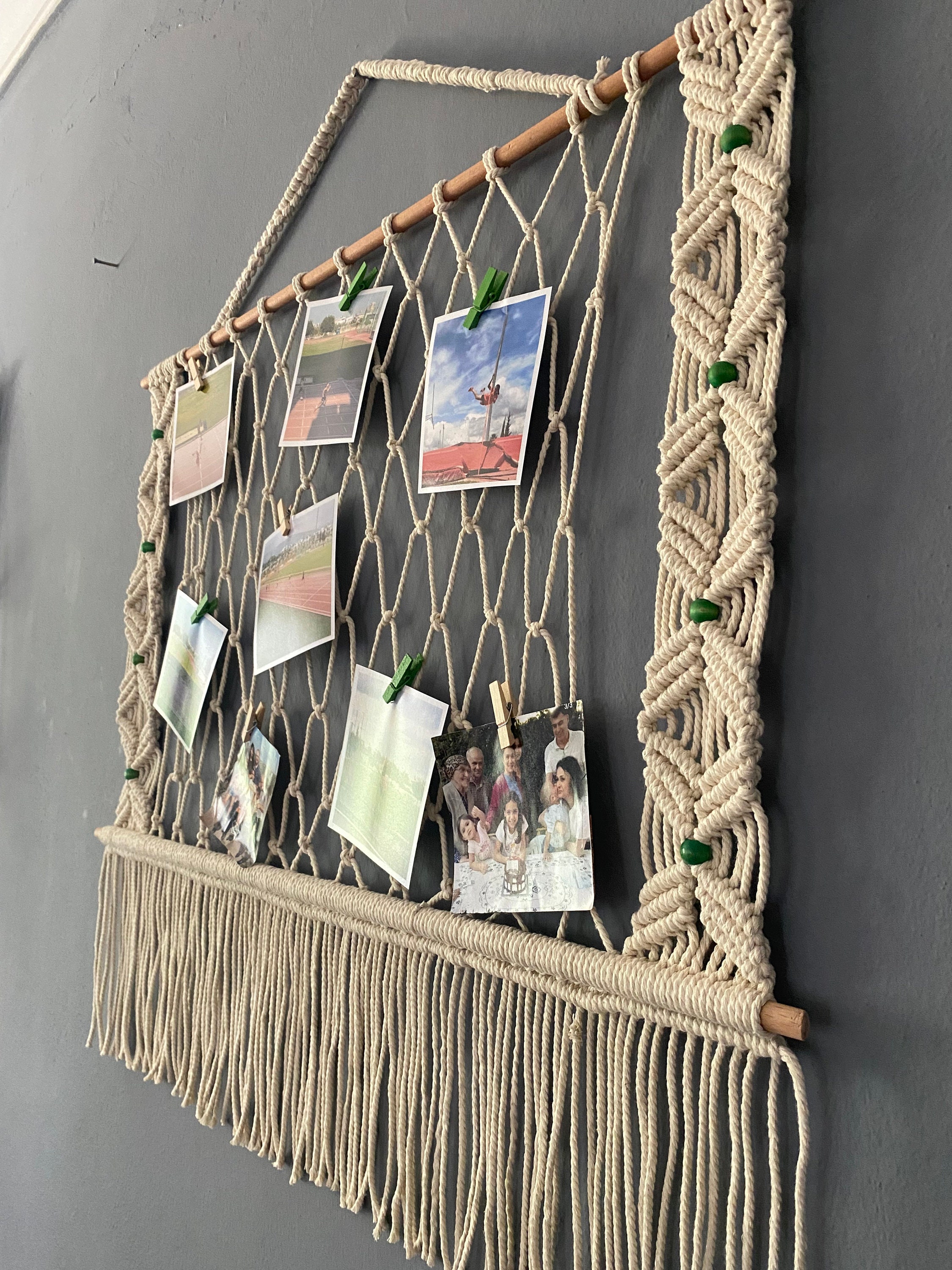 Macrame Photo Hanger Boho Twine Photo Display Collage Dorm - Etsy