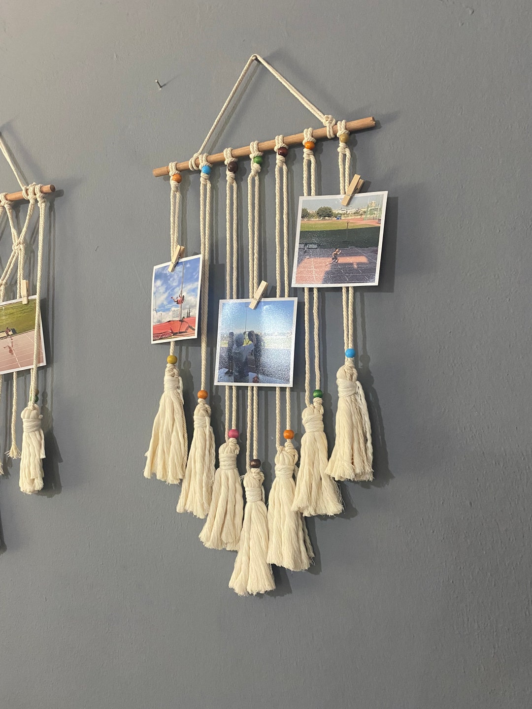 Macrame Photo Hanger, Boho Twine Photo Display, Collage Dorm Wall Decor ...