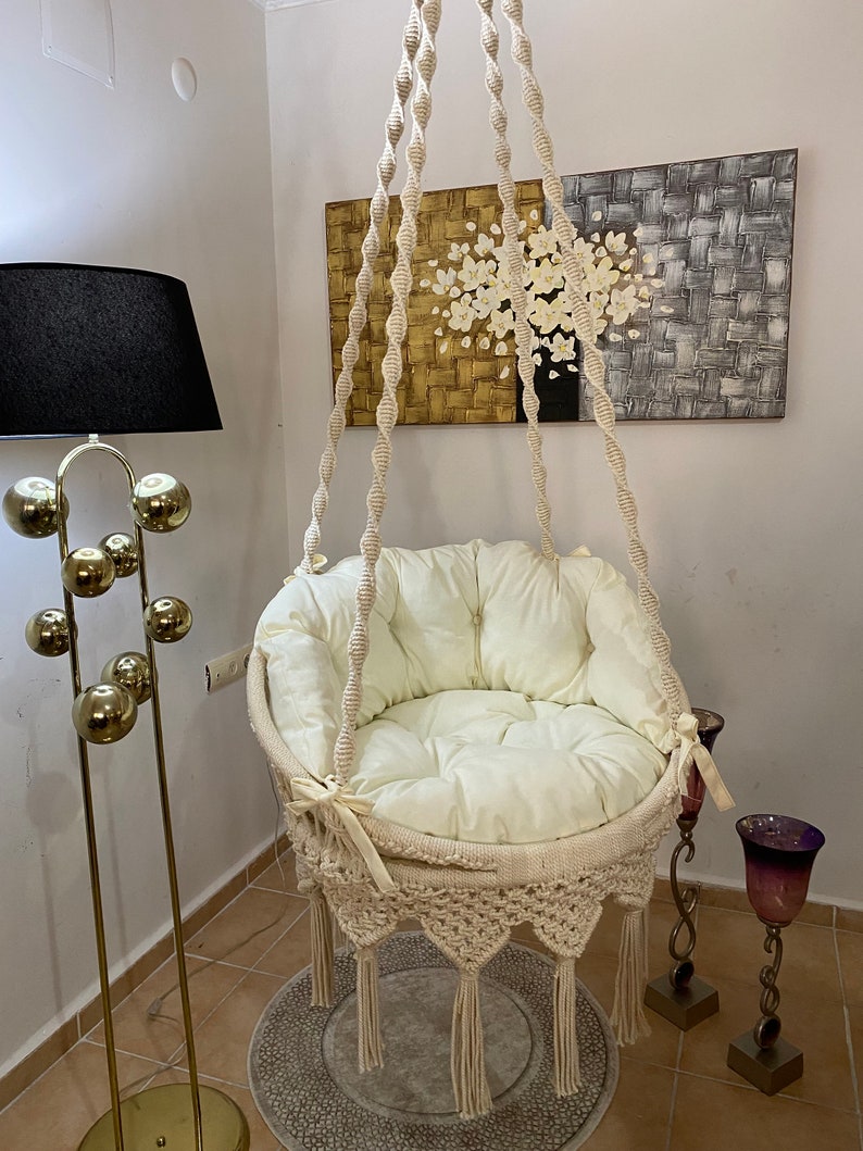 Makramee Schaukel, Makramee Schaukel, Makramee Hängematte, Hängestuhl ...