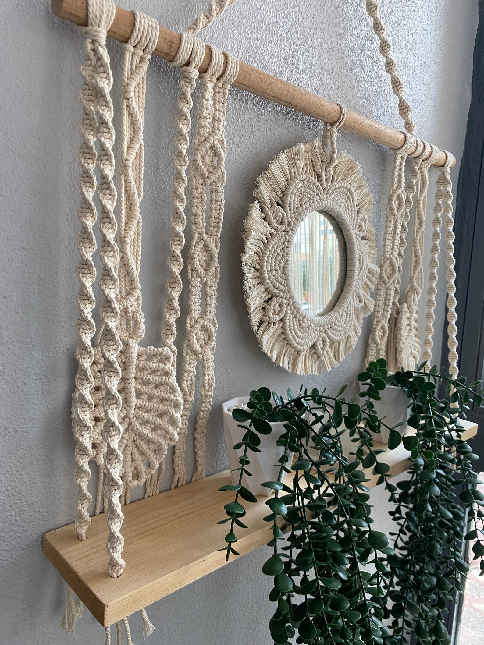 Large Macrame Shelf, Macrame Hanging Shelf, Macrame Wall Decor, Macrame Wall Hanging, Custom ...