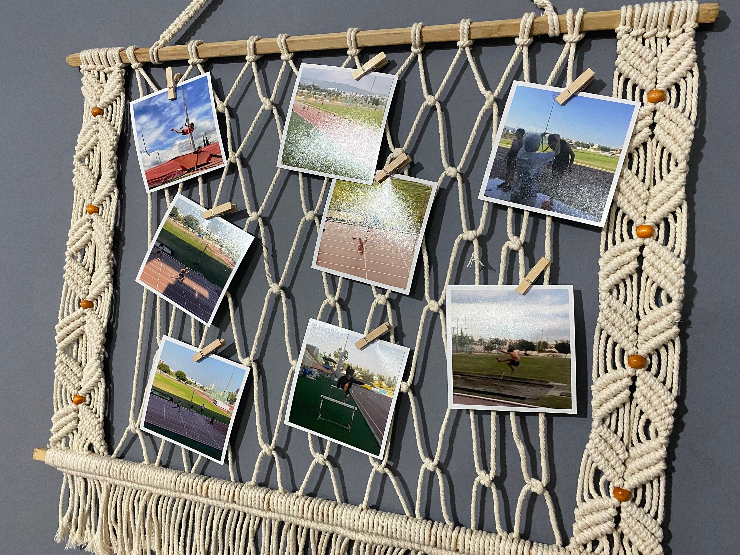 Macrame Photo Hanger, Boho Twine Photo Display, Collage Dorm Wall Decor ...