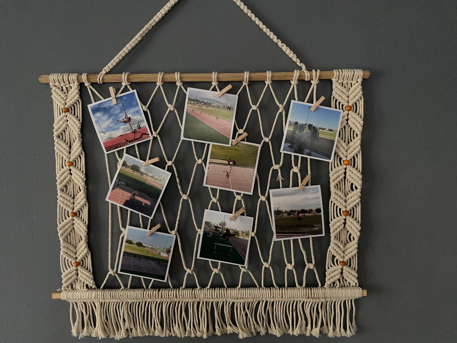 Macrame Photo Hanger, Boho Twine Photo Display, Collage Dorm Wall Decor ...