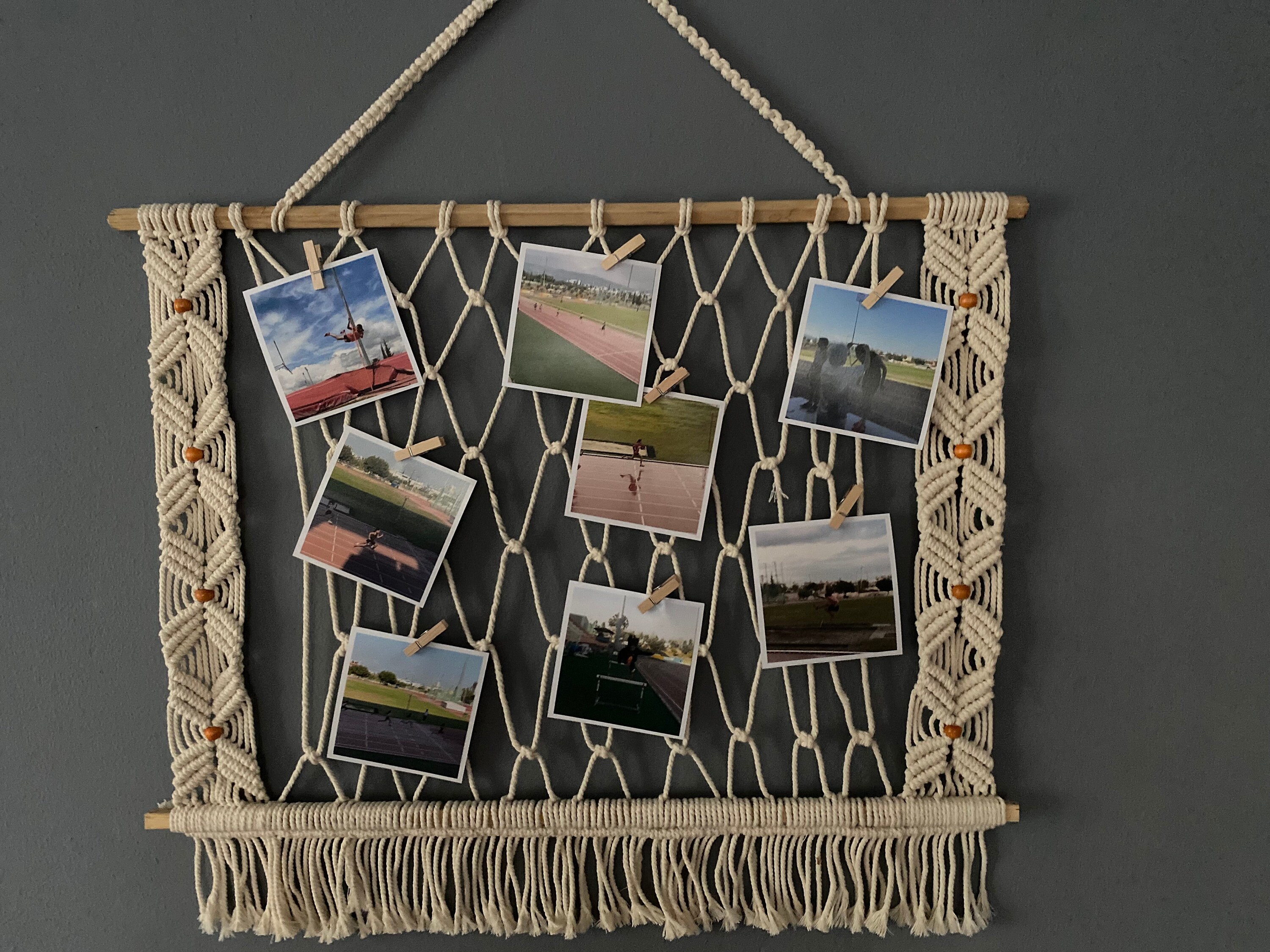 Macrame Photo Hanger, Boho Twine Photo Display, Collage Dorm Wall Decor ...
