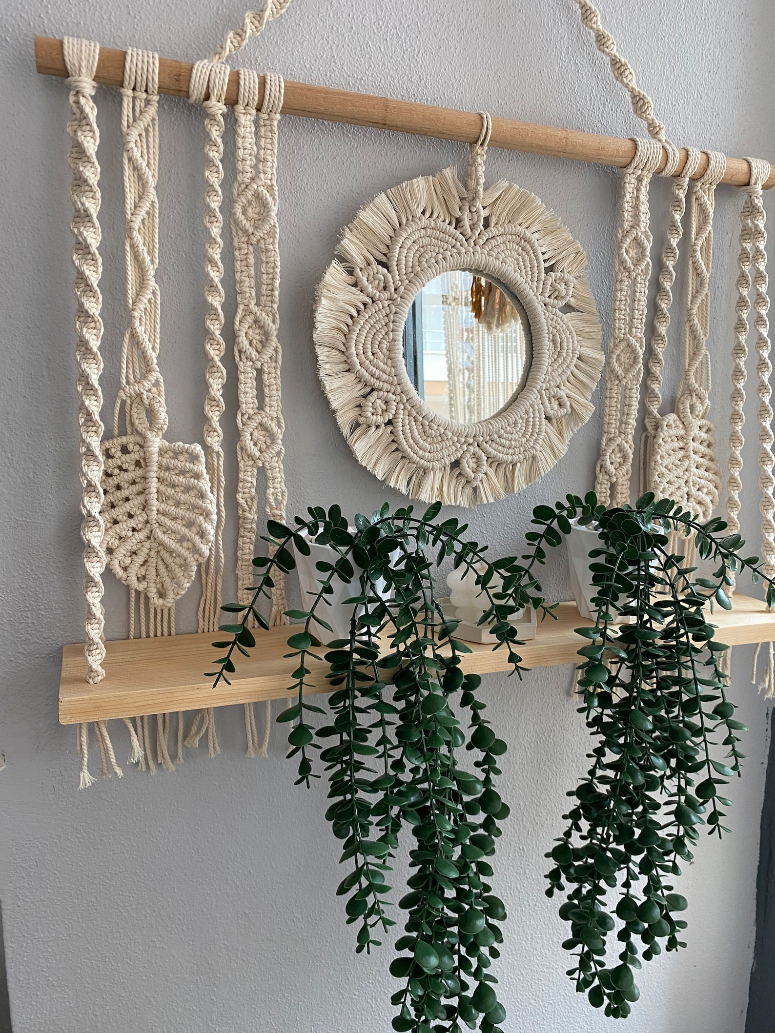 Large Macrame Shelf, Macrame Hanging Shelf, Macrame Wall Decor, Macrame ...