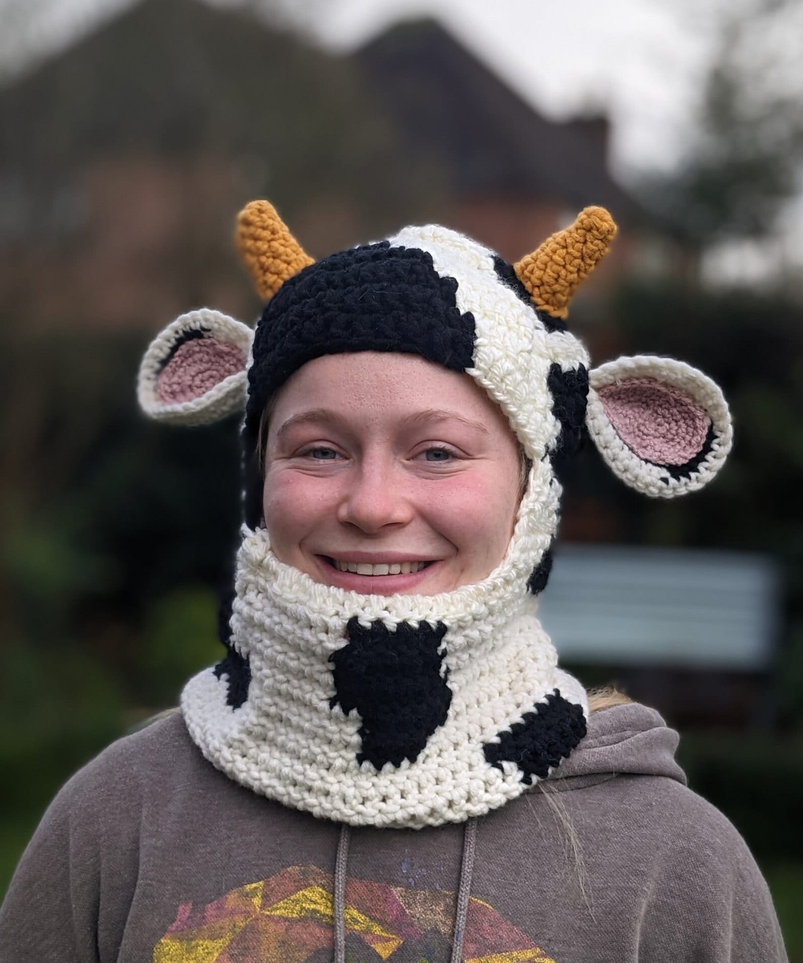 Cow Balaclava Snood Hat - Etsy