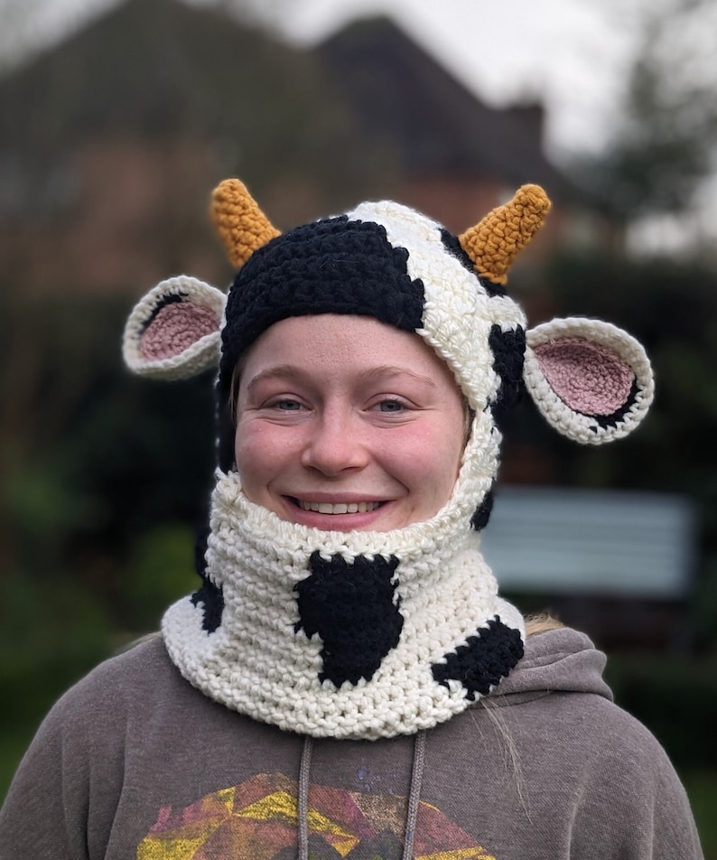 Cow Balaclava Snood Hat - Etsy