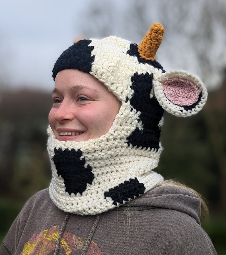 Cow Balaclava Snood Hat - Etsy