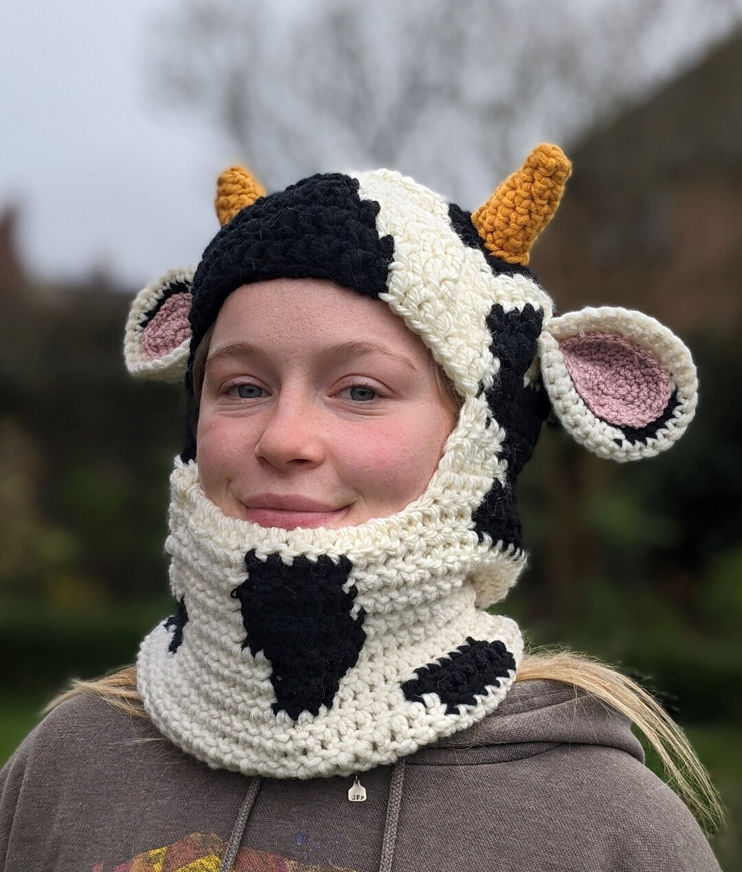 Cow Balaclava Snood Hat - Etsy