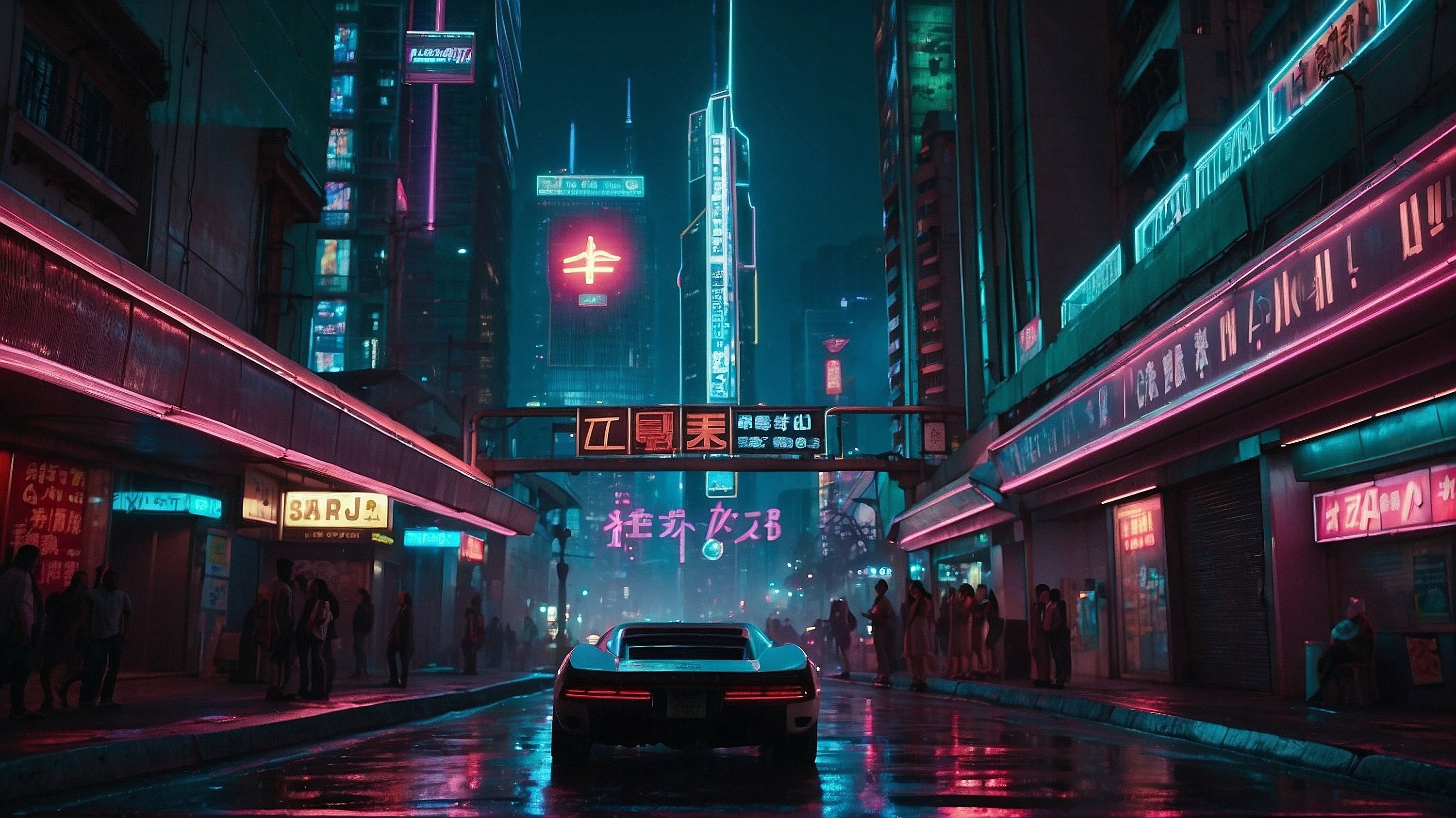 Futuristic Cyber Punk Desktop Background: Aesthetic Wallpaper for Your ...