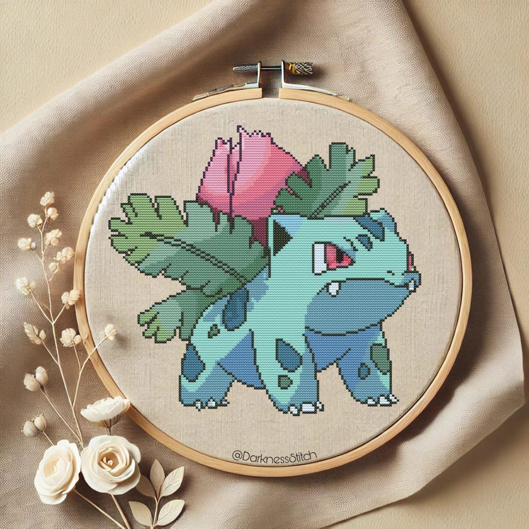 Ivysaur Sprite Crossstitch PDF Pattern Cute, Pokemon, Nostalgic ...