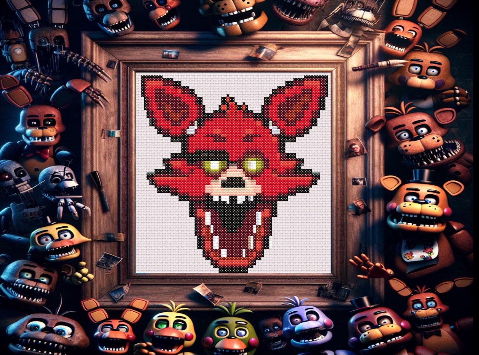 Foxy Scream Crossstitch PDF Pattern - Etsy