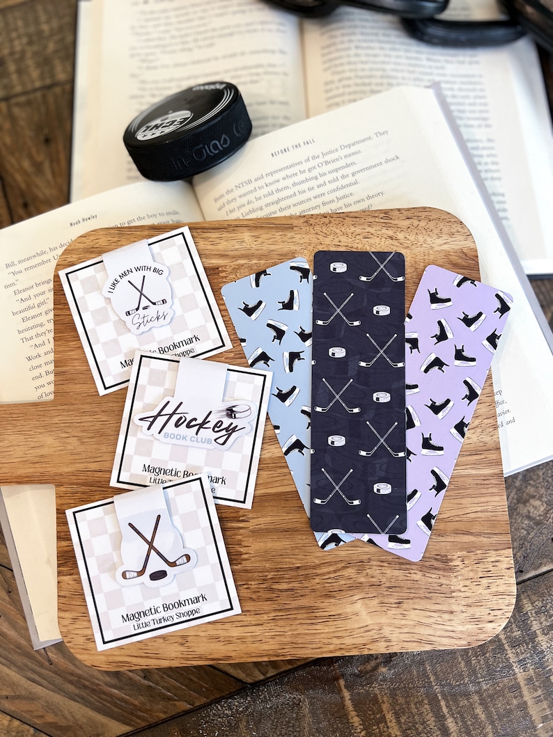 Hockey Stick Magnetic Bookmark | Little Turkey Shoppe | Hockey Romance ...