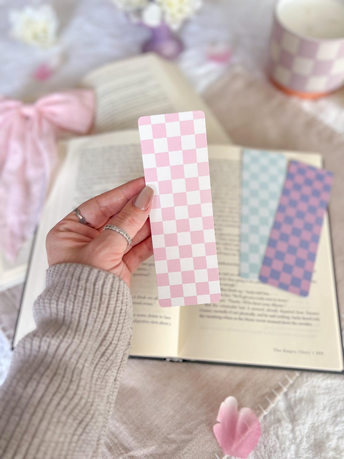 Pink and Blue Checkered Bookmark | Little Turkey Shoppe | Spring ...