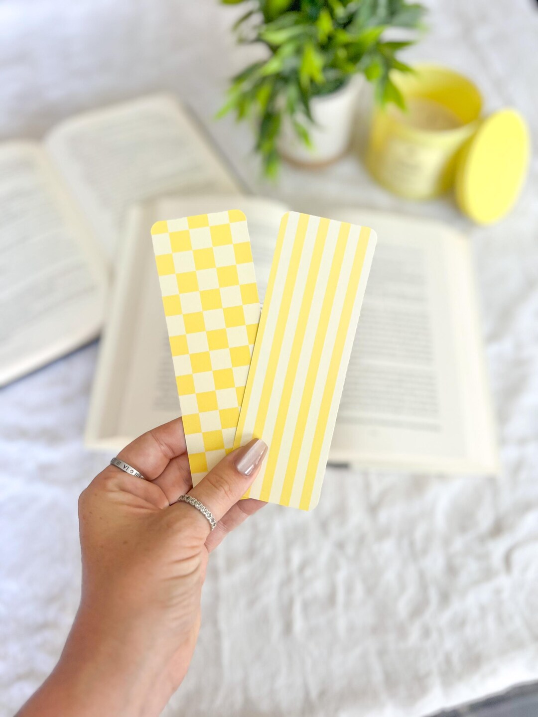 Butter Yellow Bookmark | Little Turkey Shoppe | Yellow Checker Bookmark ...
