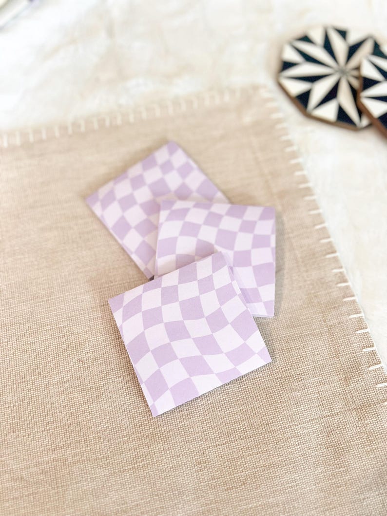 Lavender Checker Sticky Notes | Little Turkey Shoppe | Post-it® Notes ...