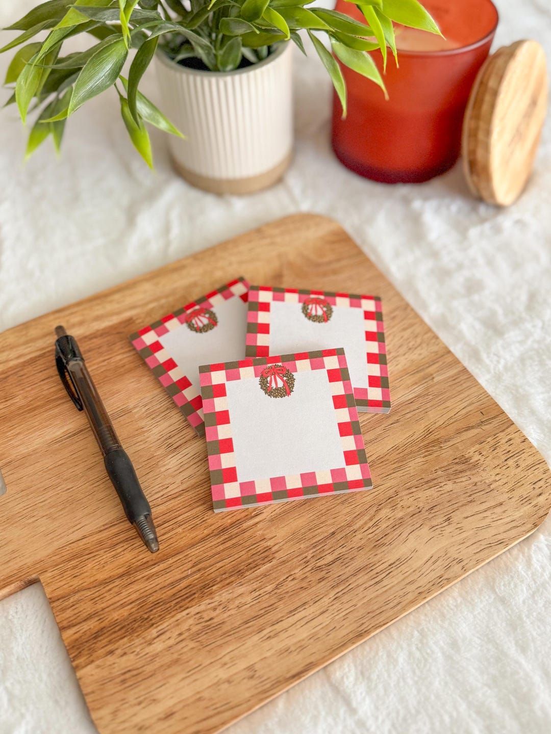 Checkered Wreath Post-it® Notes | Little Turkey Shoppe | Christmas ...