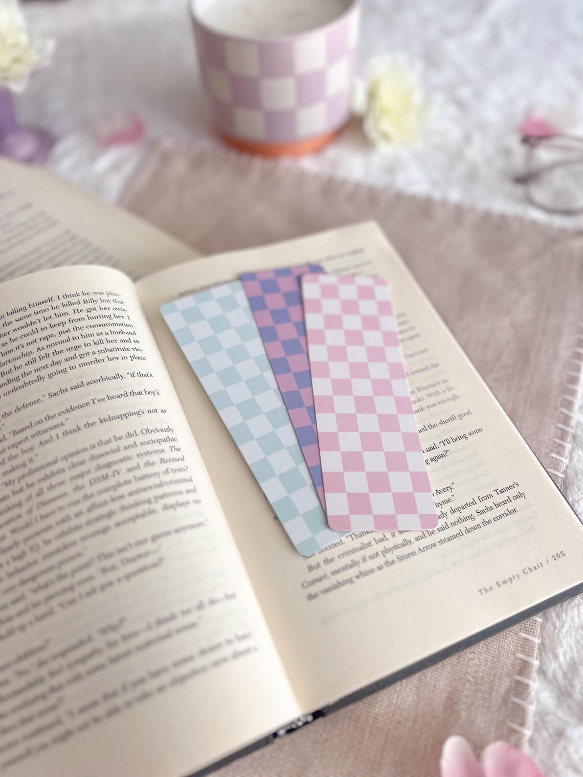 Pink and Blue Checkered Bookmark | Little Turkey Shoppe | Spring ...