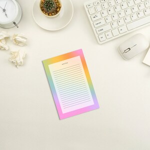 Pastel Rainbow Notepad, 4x6 Little Turkey Shoppe Cute Pastel Notepad ...