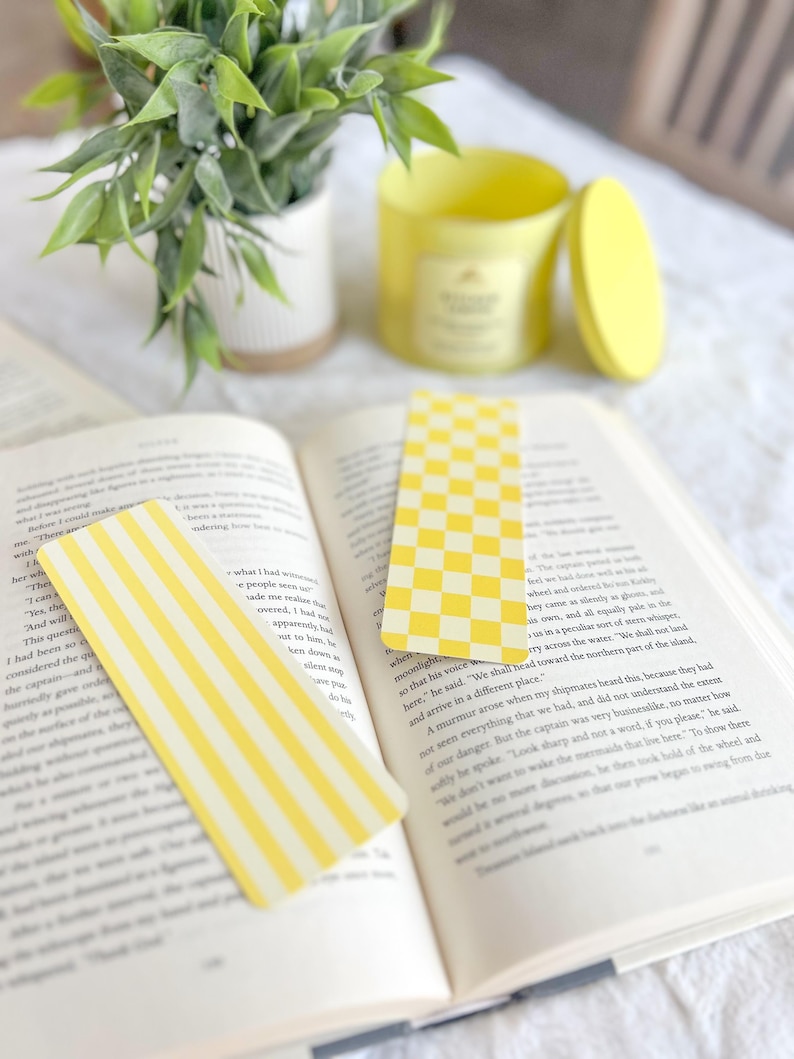 Butter Yellow Bookmark | Little Turkey Shoppe | Yellow Checker Bookmark ...