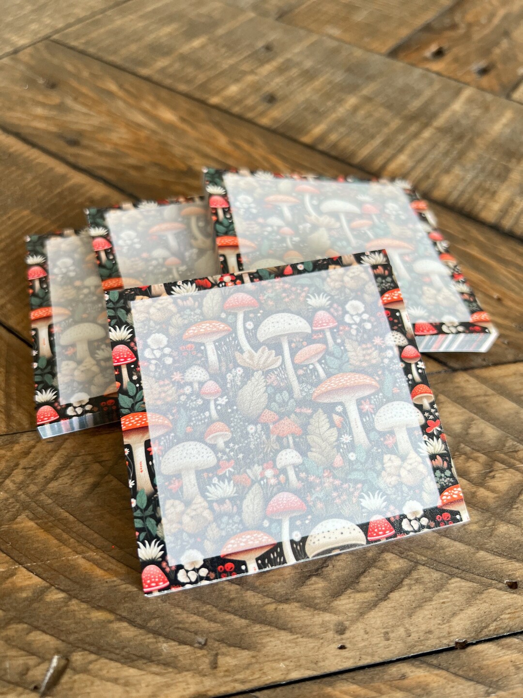 Dark Red Mushroom Post It Notes | Little Turkey Shoppe | Mushroom ...