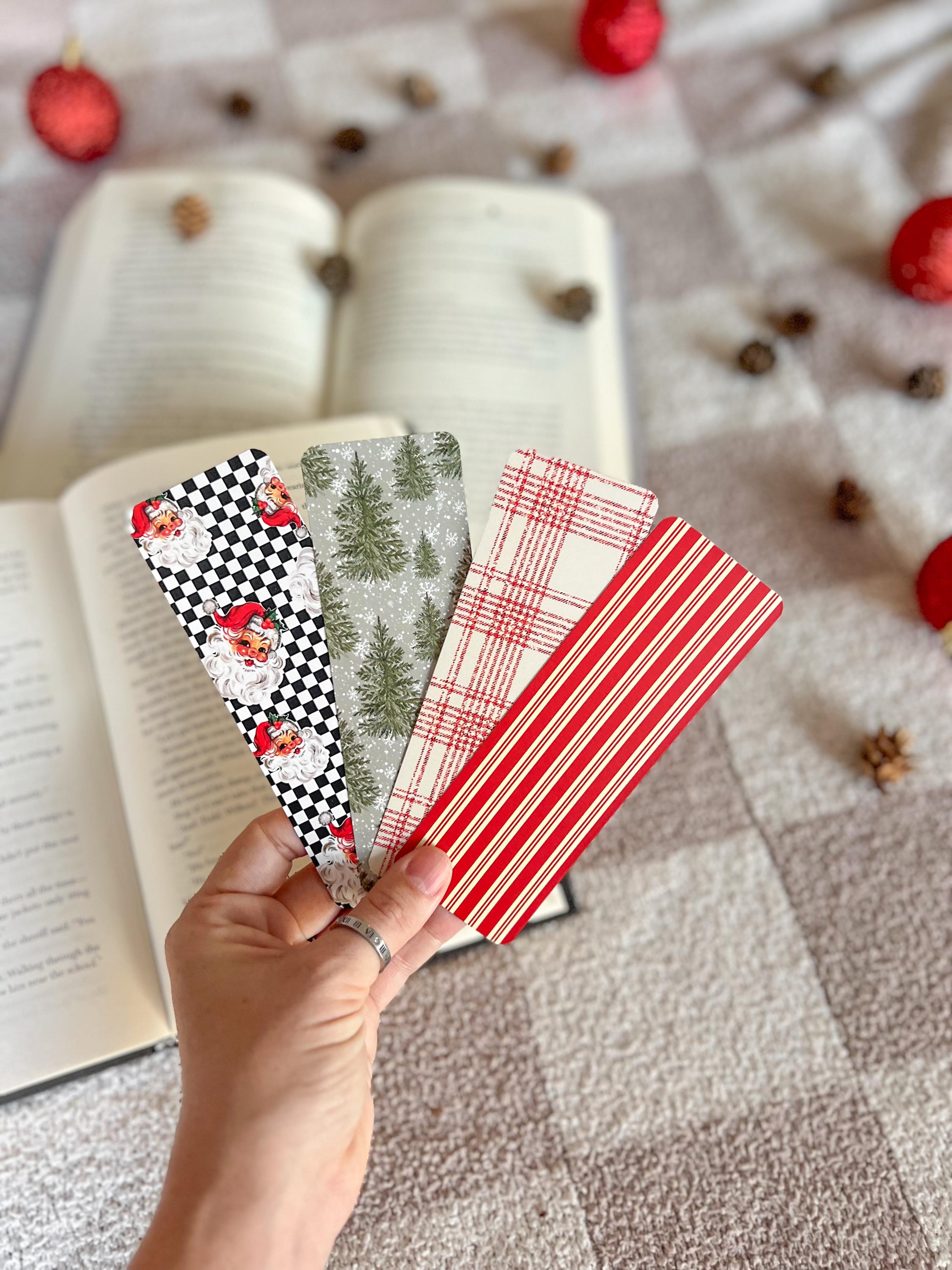 Retro Santa Bookmarks | Little Turkey Shoppe | Christmas Tree Bookmark ...