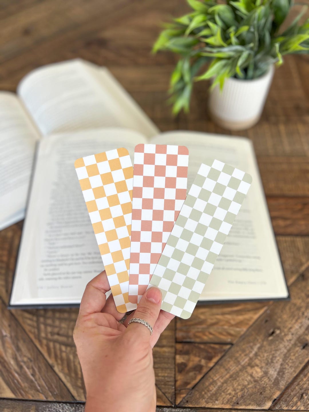 Boho Checkered Bookmark | Little Turkey Shoppe | Sage Checkered, Clay ...