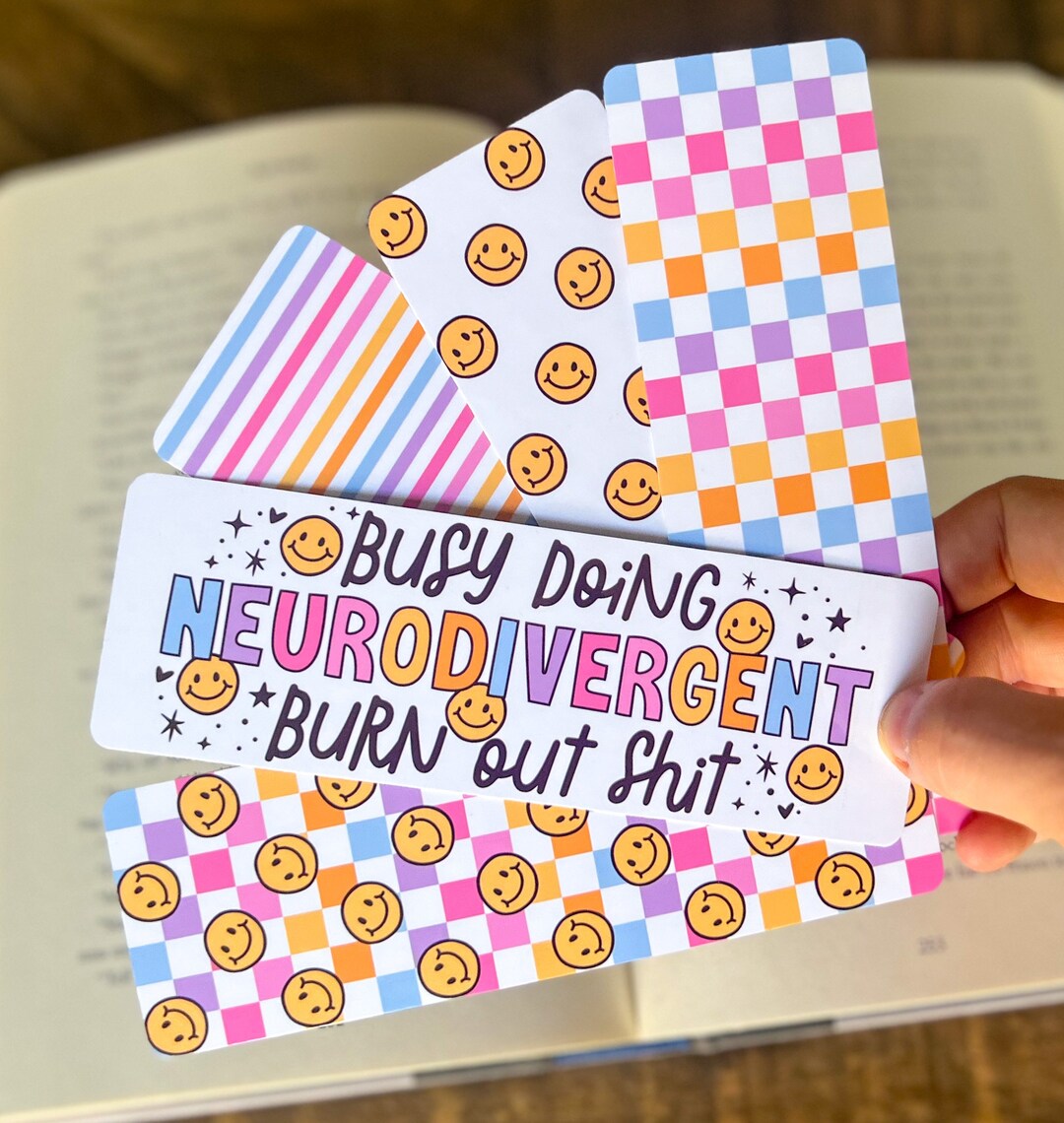 Neurodivergent Burn Out Bookmark Set Little Turkey Shop Adhd Bookmark ...