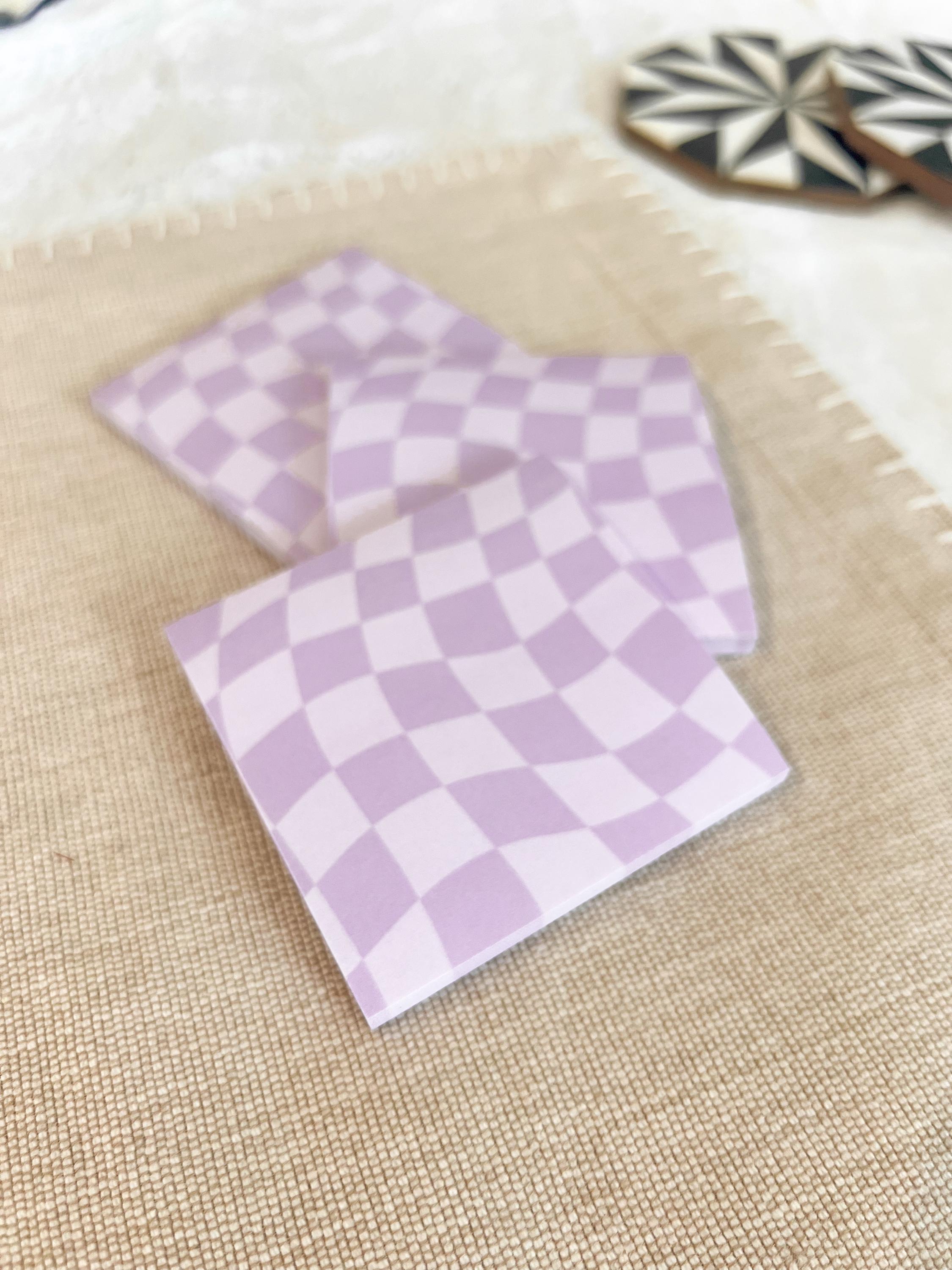 Lavender Checker Sticky Notes | Little Turkey Shoppe | Post-it® Notes ...