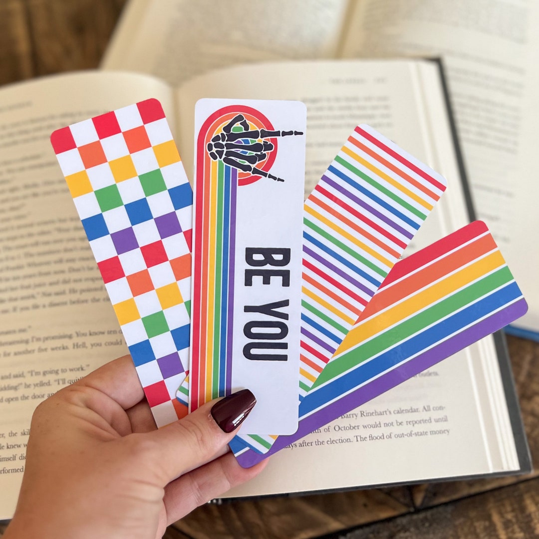Be You Rainbow Skeleton Bookmark Set Little Turkey Shop Checkered ...