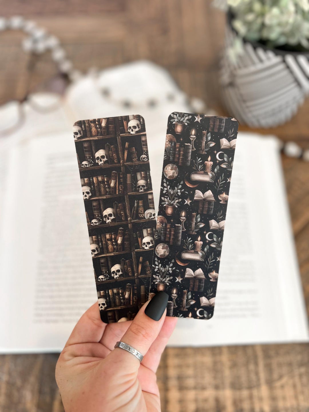 Dark Library Bookmarks | Little Turkey Shoppe | Skull Bookmark, Moon ...