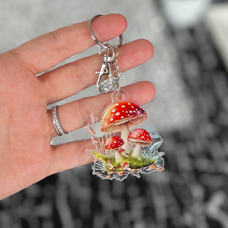 Mushroom Keychain - Etsy