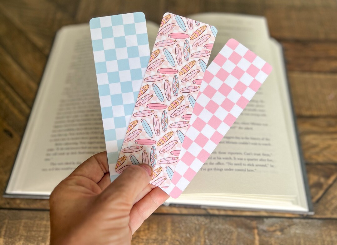Pink Surf Checkered Bookmark Books, Journals, Notebooks, Planners Pink ...