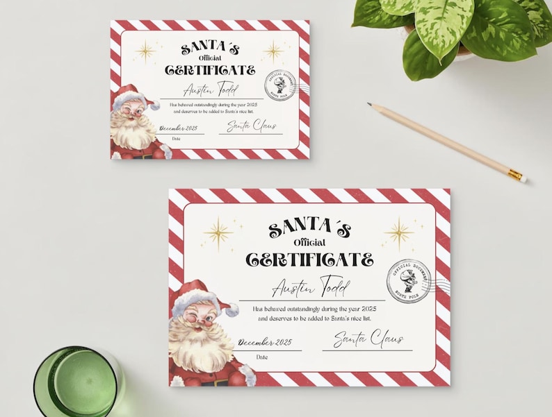 Santa Certificate Template Printable, Christmas Nice List Certificate ...