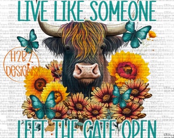 Highland Cow Decor, Highland Cow Wallart, Cow Wallhanging, Live Like ...