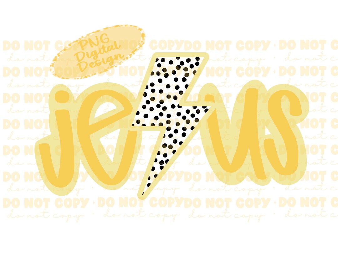 Jesus Yellow Lighting Bolt Digital Design Sublimation Design ...