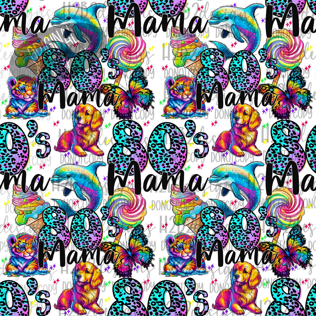 80s Mama SEAMLESS Pattern 12x12 Digital Design Sublimation Design ...