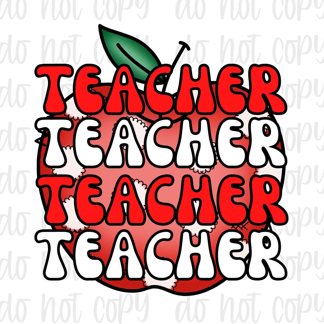Teacher Apple Digital Download Transparent PNG - Etsy