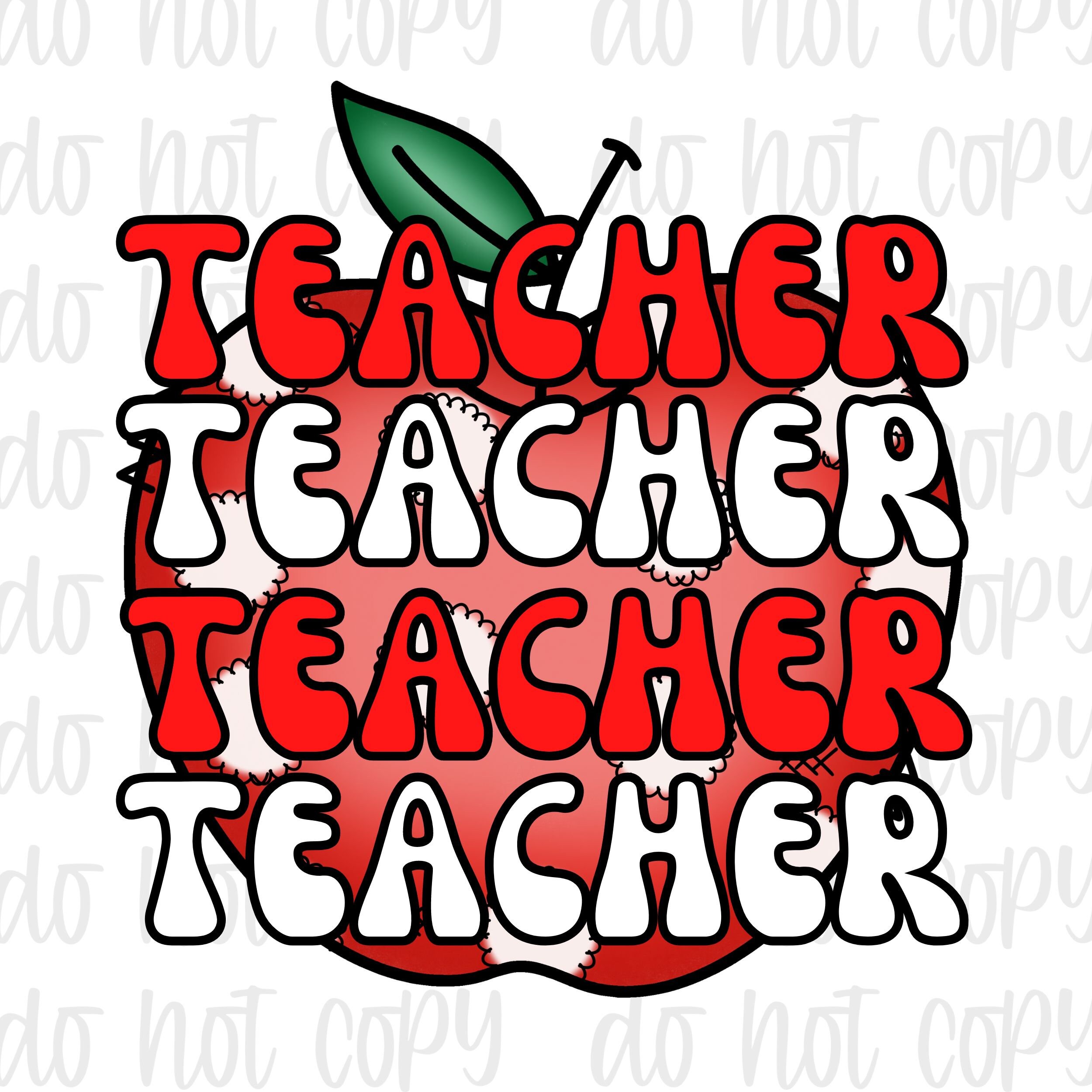 Teacher Apple Digital Download Transparent PNG - Etsy
