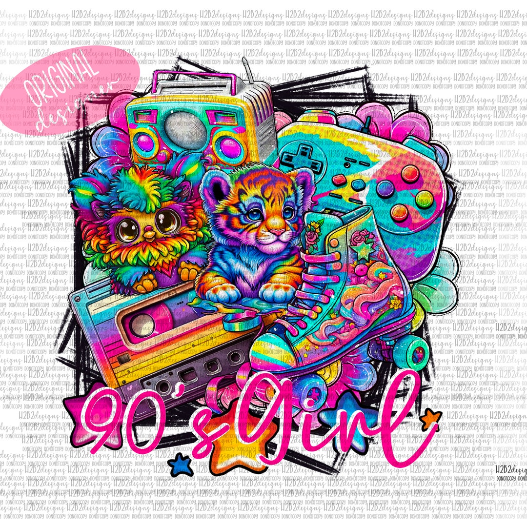 90s Girl Digital Design Sublimation Design Transparent PNG - Etsy