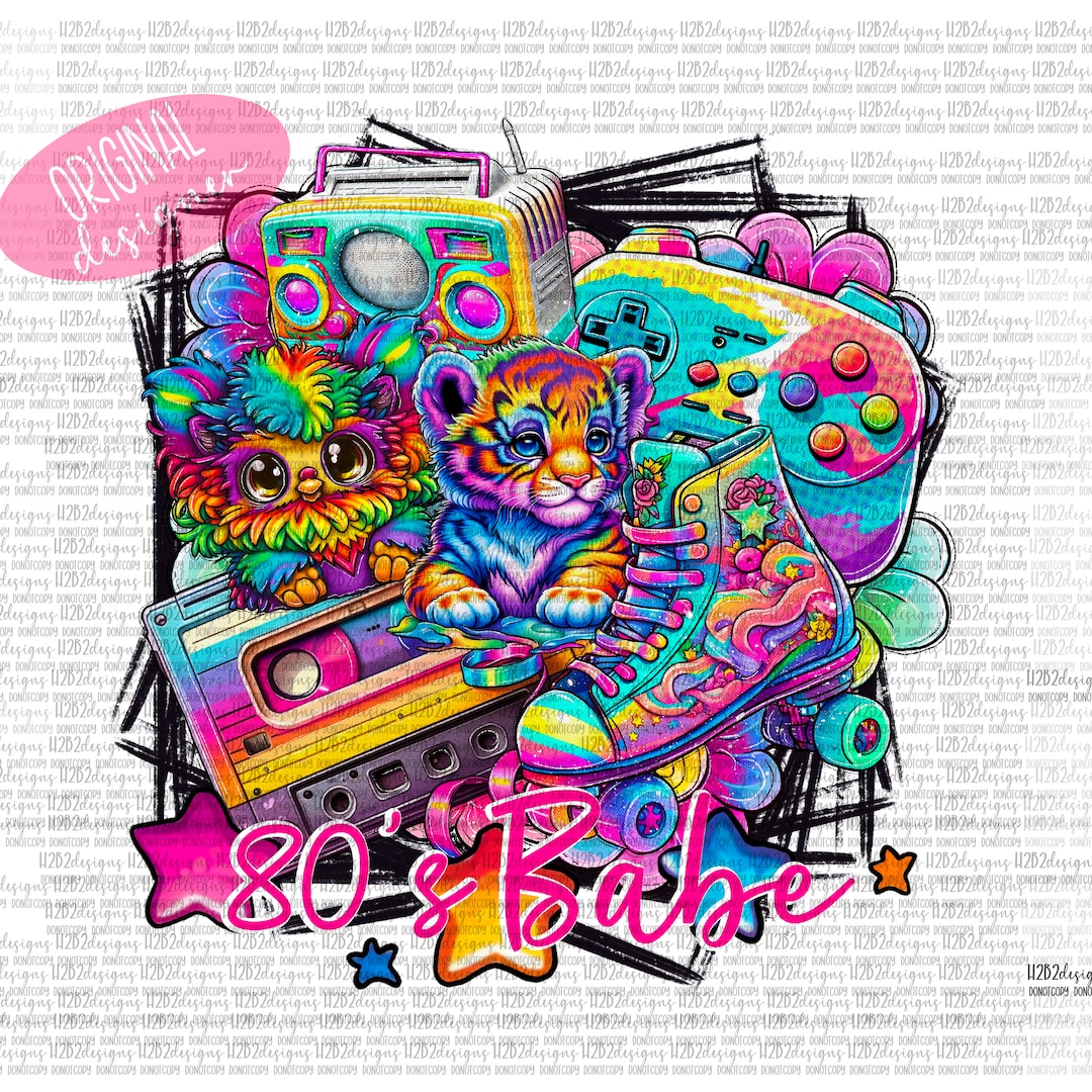 80s Babe Digital Design Sublimation Design Transparent PNG - Etsy