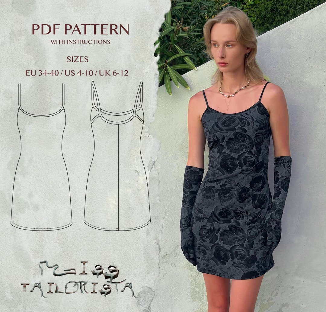 Strap Mini Dress PDF Sewing Pattern / US Size 4-10 / With Instructions ...
